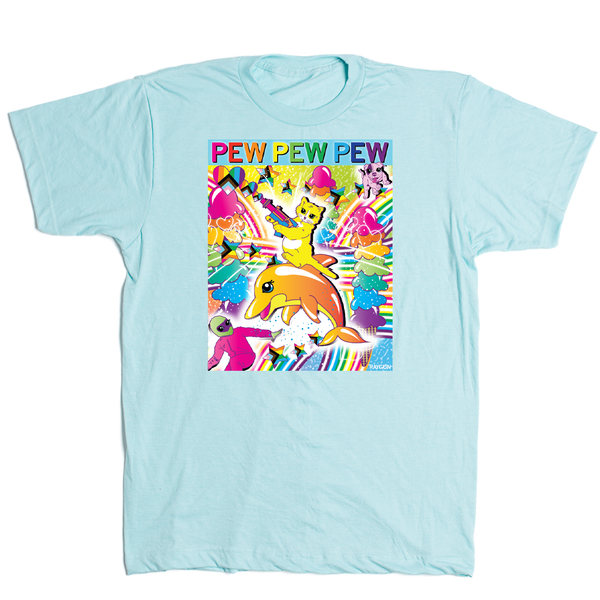 Pew Pew Pew Full Color T-Shirt – RAYGUN
