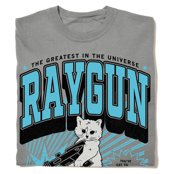 Pew Pew Pew Max Collegiate Heavyweight T-Shirt – RAYGUN