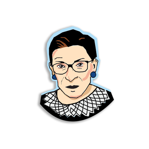 RBG Ruth Bader Ginsburg Face Die-Cut Sticker – RAYGUN