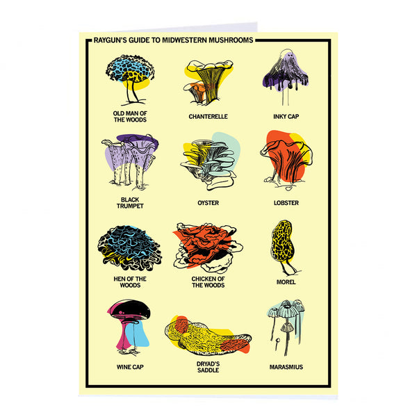 Midwestern Mushrooms Greeting Card – RAYGUN