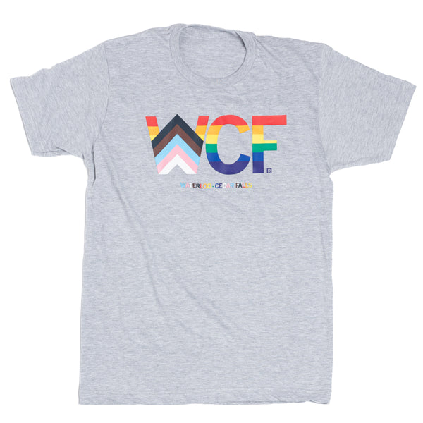 WCF Stacked Text Progress Pride Flag T-Shirt – RAYGUN