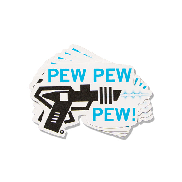 Pew Pew Pew Bold Gun Logo Die-Cut Sticker – RAYGUN