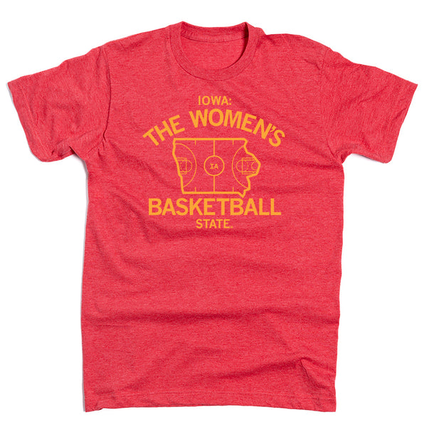 Iowa: The Women's Basketball State Red T-Shirt – RAYGUN